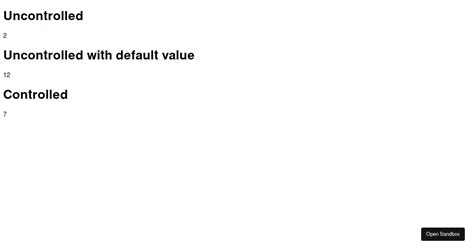 1 Uncontrolled Components Codesandbox