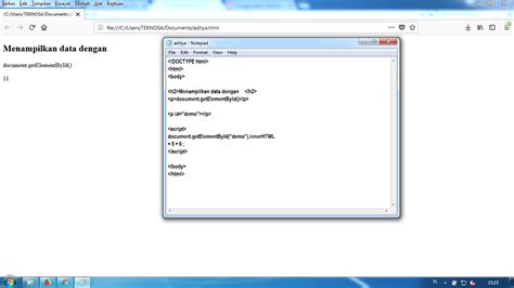 Cara Menampilkan Javascript Dengan Cara