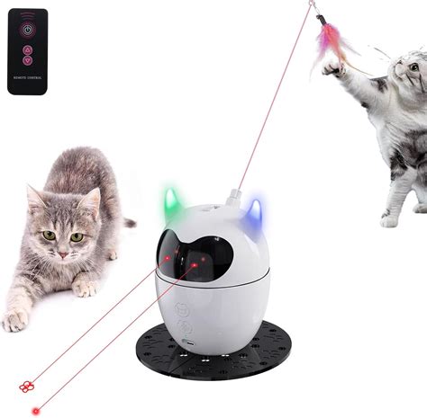 Automatic Cat Toy 2in1 Rechargeable Interactive Cat Toy Rotating Feather And Dual