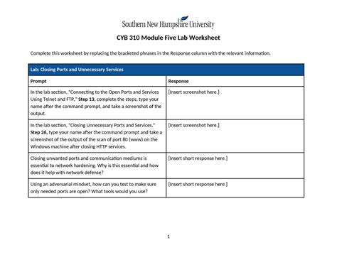 cyb 310 module five lab worksheet cyb 310 module five lab worksheet