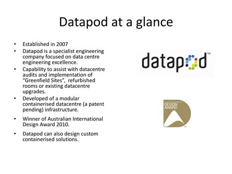 datapod modular containerized solution ppt