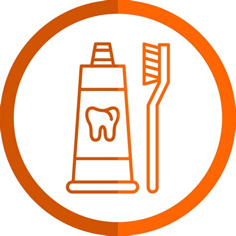 Toothpaste Line Orange Circle Icon 42958243 Vector Art At Vecteezy