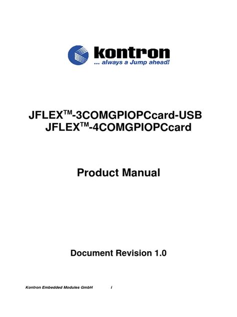 Jflex 3comgpiopccard Usb Jflex 4comgpiopccard Document Revision 1
