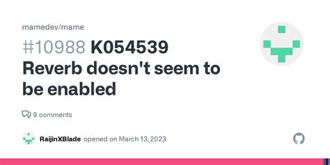 K054539 Reverb Doesnt Seem To Be Enabled · Issue 10988 · Mamedevmame