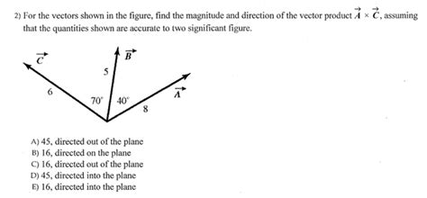 Solved 2 For The Vectors Shown In The Figure Find The