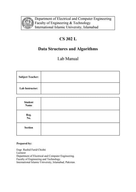 Lab Manual Data Structure And Algorithmdocx