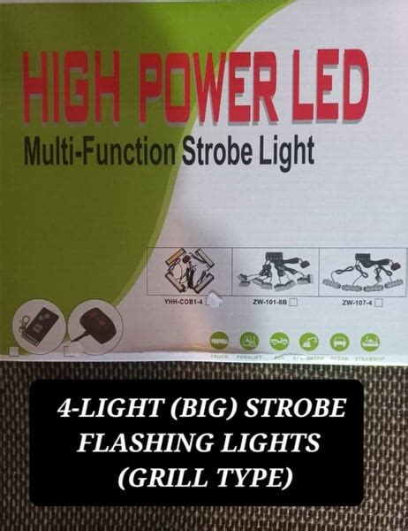 White Cob Led 4 Piece Emergency Flashing Strobe Light Kit · Gadgets And Goodies