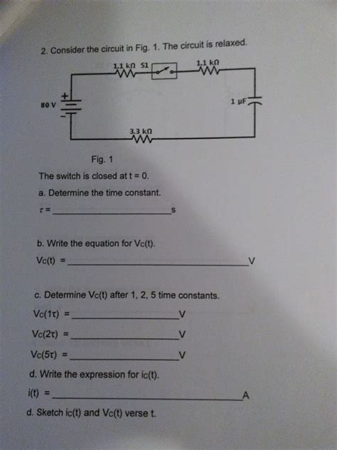 Solved Consider The Circuit In Fig The Circuit Is Chegg