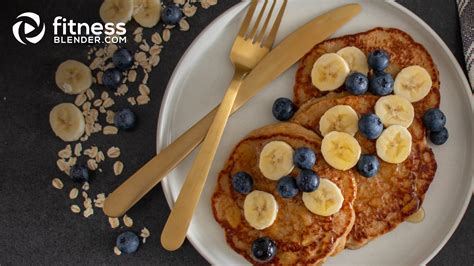 Amazing Oatmeal Pancakes With Bananas And Blueberries Fitness Blender