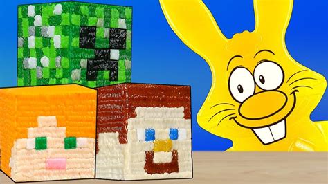 СТИВ АЛЕКС КРИПЕР 3Д РУЧКОЙ И ЖЕЛЕЙНЫЙ ЗАЯЦ ХАРИТОН МАЙНКРАФТ ЛУЧШЕЕ ЧАСТЬ 1 Youtube