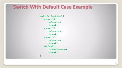 Switch Case In C Programming Pptx