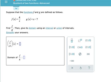 Solved GRAPHS AND FUNCTIONS Quotient Of Two Functions Chegg Com