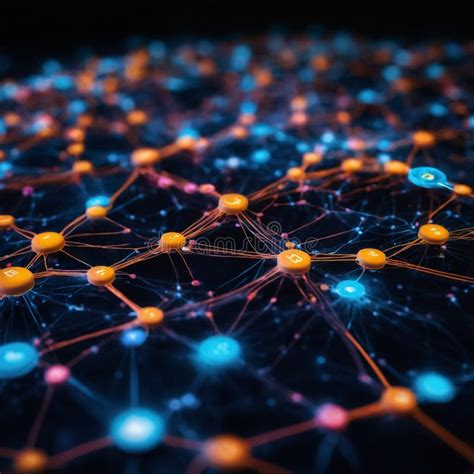 Abstract Iot Network Of Interconnected Devices And Data Streams Stock
