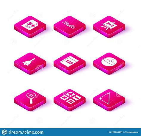 Set Calculation Calculator Ringing Bell Book With Word Mathematics Triangle Geometric