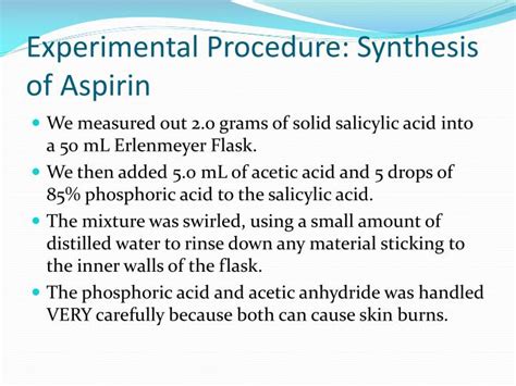 PPT Synthesis Of Aspirin PowerPoint Presentation ID
