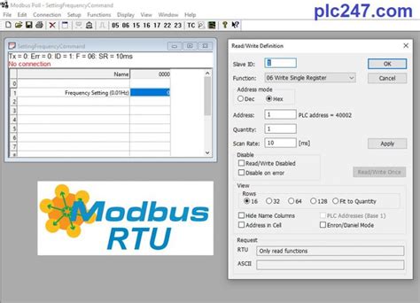 Hitachi Ne S1 Modbus Rtu Via Modbus Poll