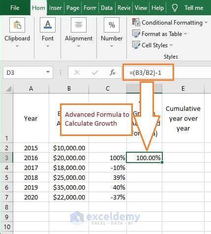 Calculate Year Over Year Percentage Change In Excel Advanced Technique