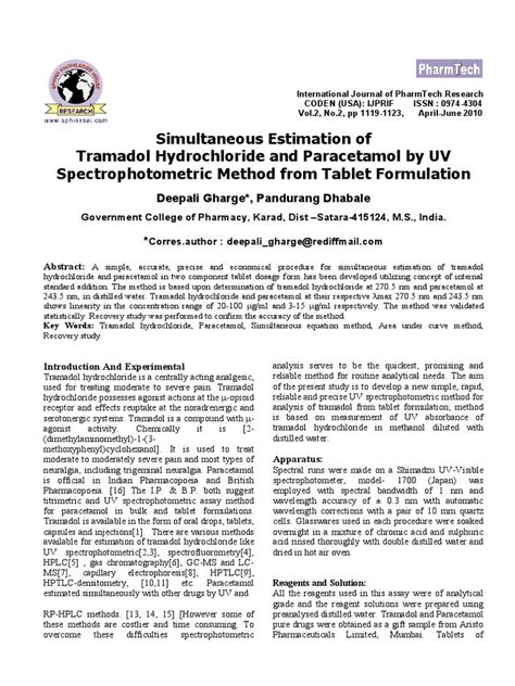 Simultaneous Estimation Pdf Spectrophotometry High Performance