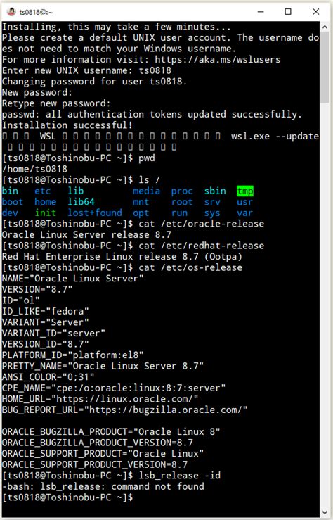 Wsl 2にoracle Linux 87、oracle Database 23c（free Developer Release）を