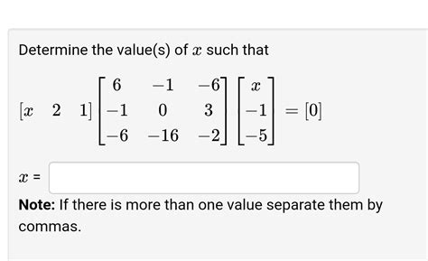 Solved Determine the value s of x such that 6 1 6 х x 2 1 Chegg com