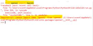 Error While Importing OpenAI From Openai Import OpenAI Be On The Right Side Of Change