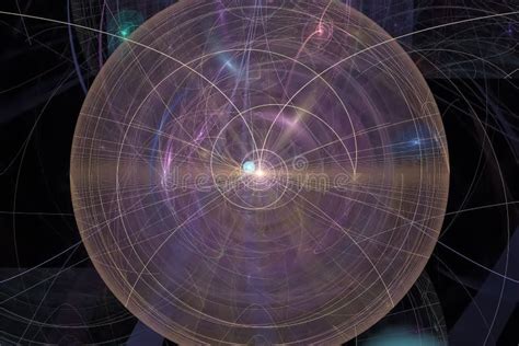 Fractal Curve Effect Backdrop Grid Luminous Illustration Creative Stock