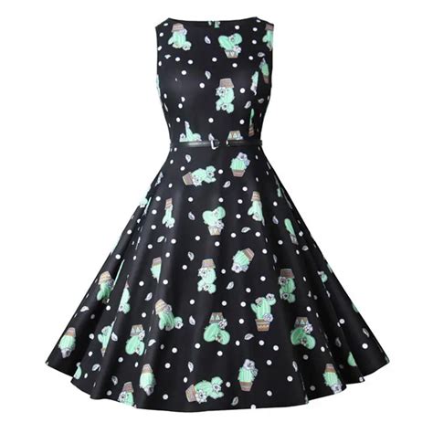 Women Summer Dress 2018 Clothing Audrey Hepburn Floral Robe Retro Swing
