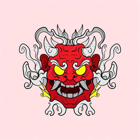 Premium Vector Oni Mask Vector Art Illustration On Isolated