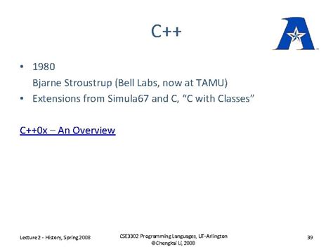 Cse 3302 Programming Languages History Of Programming Languages