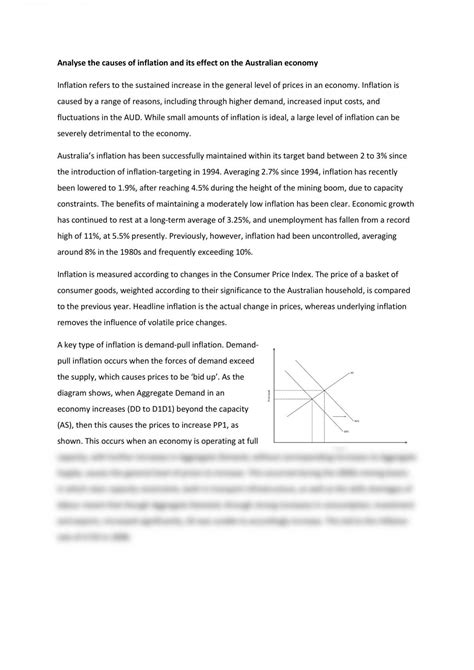 Inflation Essay Economics Year 12 Hsc Thinkswap