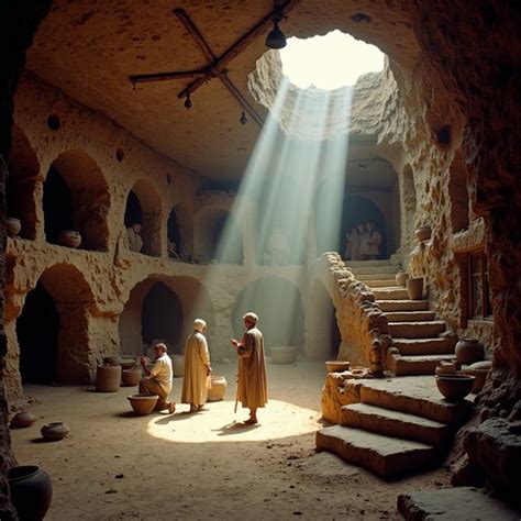Free Subterranean Life Illuminated Image Underground Cave Sunbeam