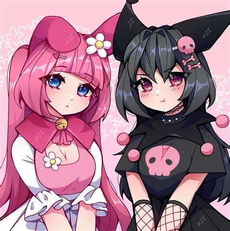 Speedpaint My Melody X Kuromi By Kiitzue Cute Art Kawaii Drawings