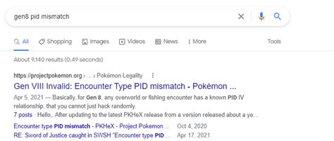 Invalid Encounter Type Pid Mismatch Pokemon Sword And Shield