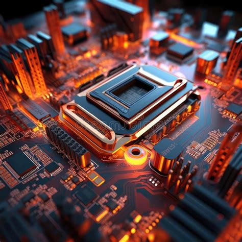 Motherboard And Cpu Stock Illustration Illustration Of Binary 289157280