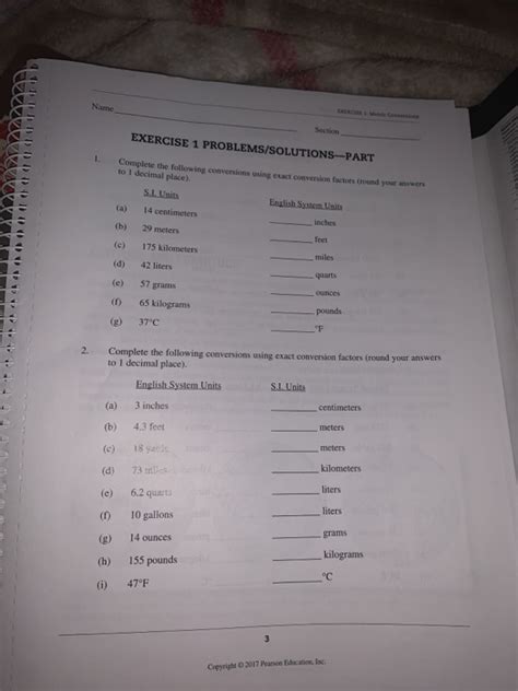 Solved Name Section Exercise 1 Problemssolutions Part 1