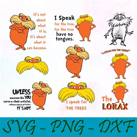 Lorax Svg Png Dxf Cat In The Hat Svg Png Dxf Cricut Dr Seuss Svg Png Dxf Cut File Artofit