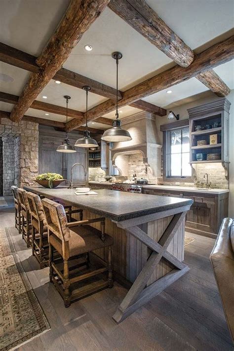 Exposed Ceiling Beams In Kitchen