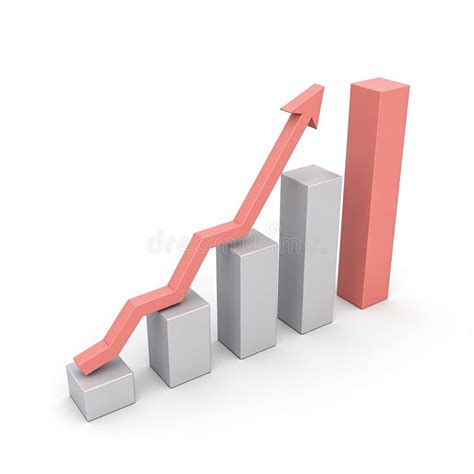 An Isometric Depicting Of Colorful Bar Chart And Arrow Stock Illustration Illustration Of