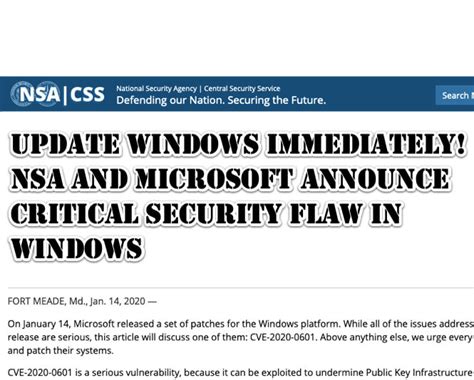 Update Windows Immediately Nsa And Microsoft Announce Critical Security Flaw In Windows