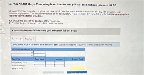 Solved Exercise 10 18a Algo Computing Bond Interest And
