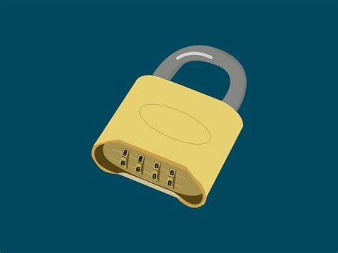 Premium Vector Padlock Brass Combination Lock Steel