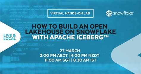 Snowflake On Linkedin Virtual Hands On Lab How To Build An Open