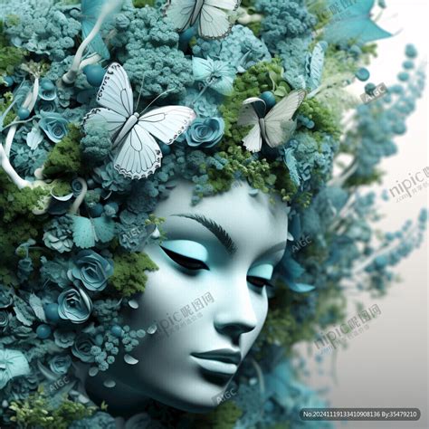 Ai创作图精致女人蝴蝶 壁纸人形蝴蝶 3d超现实主义 蝴蝶梦幻境界 梦幻森系设计 创意蝴蝶造型 3d立体插画风格 蝶变蜕变抽象人物 蝴蝶美人