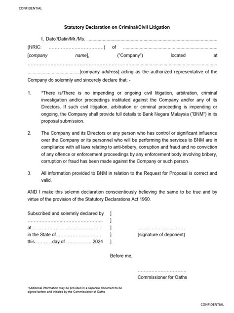 Statutory Declaration On Litigation Cscf Pdf Common Law Justice