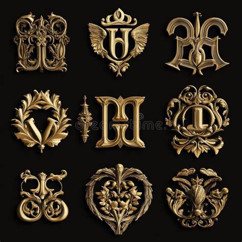 Luxury Ornamental Design Elements Set Of Vintage Monograms Stock Illustration Illustration Of