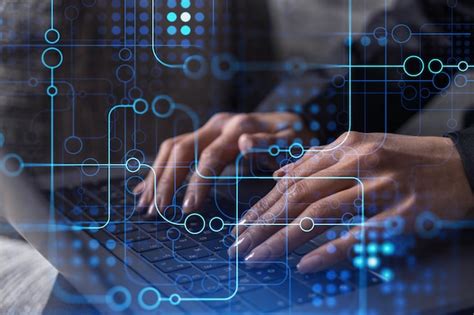 Premium Photo Woman Typing The Keyboard To Create Innovative Software