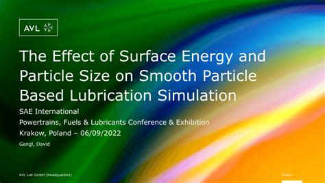 Pdf The Effect Of Surface Energy And Particle Size On Smooth Particle Based Lubrication Simulation