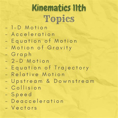 Kinematics Physics Grade 11 Color Handwritten Notes [pdf] Newtondesk