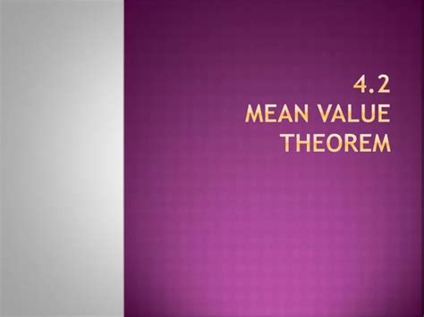 PPT Mean Value Theorem PowerPoint Presentation Free Download ID