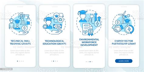 기술 교육 블루 온보딩 모바일 앱 화면에 대한 연방 보조금 Brand Name Smart Phone에 대한 스톡 벡터 아트 및 기타 이미지 Brand Name Smart